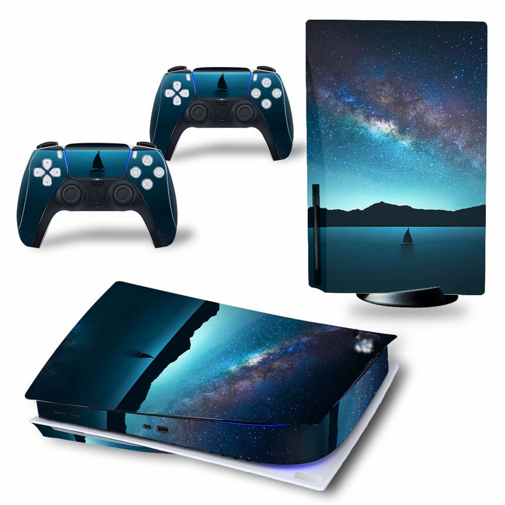 WREXIL LEEWEE for PS5 Skin Disc Edition & Digital Edition Console and Controller Vinyl Cover Skins Wraps Scratch Resistant, Compatible 30636 No Foaming (Size : Disc Version)