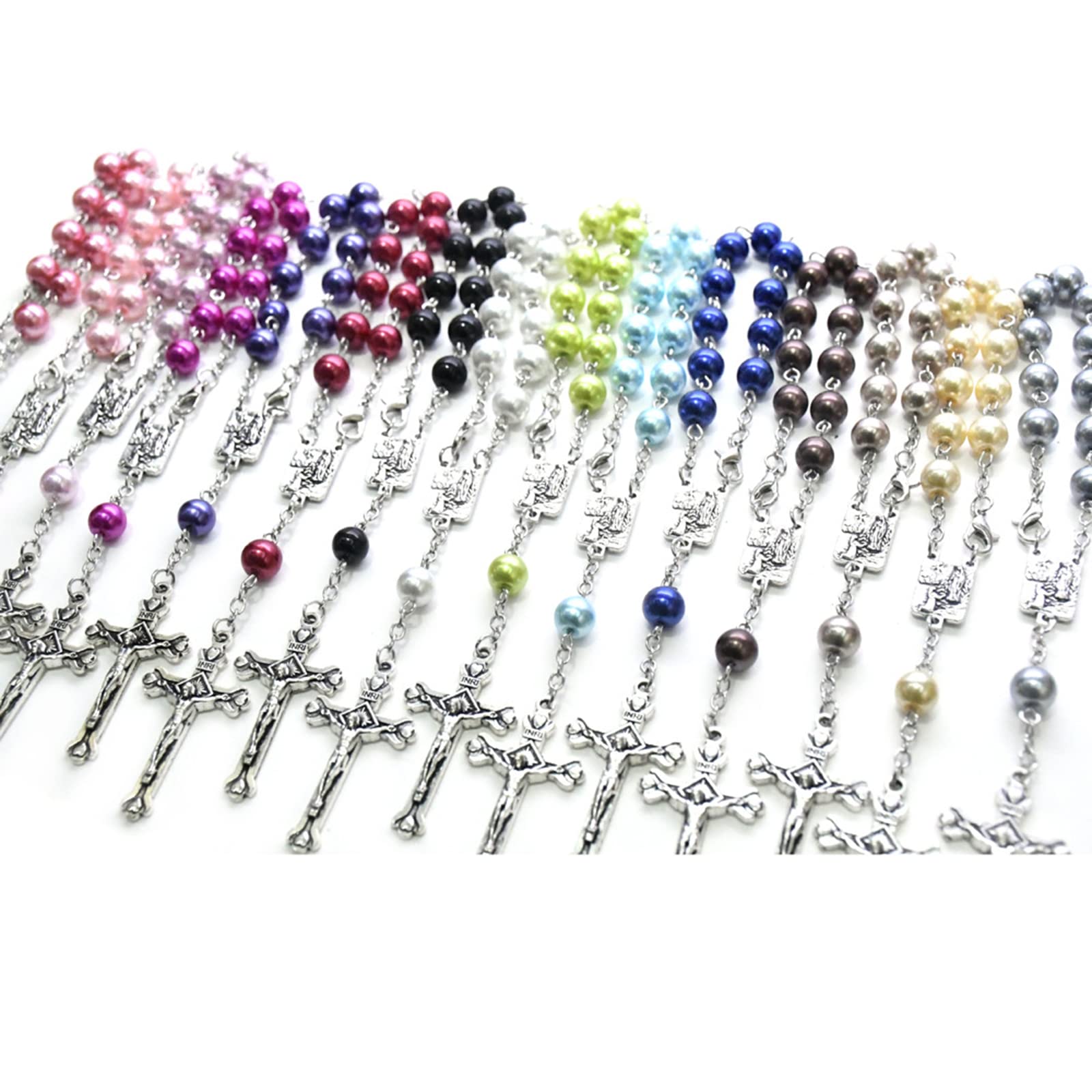 Pearl Finger Rosaries Baptism Rosary Beads Finger Baptism Rosaries First Communion Favor Christening Party Gift