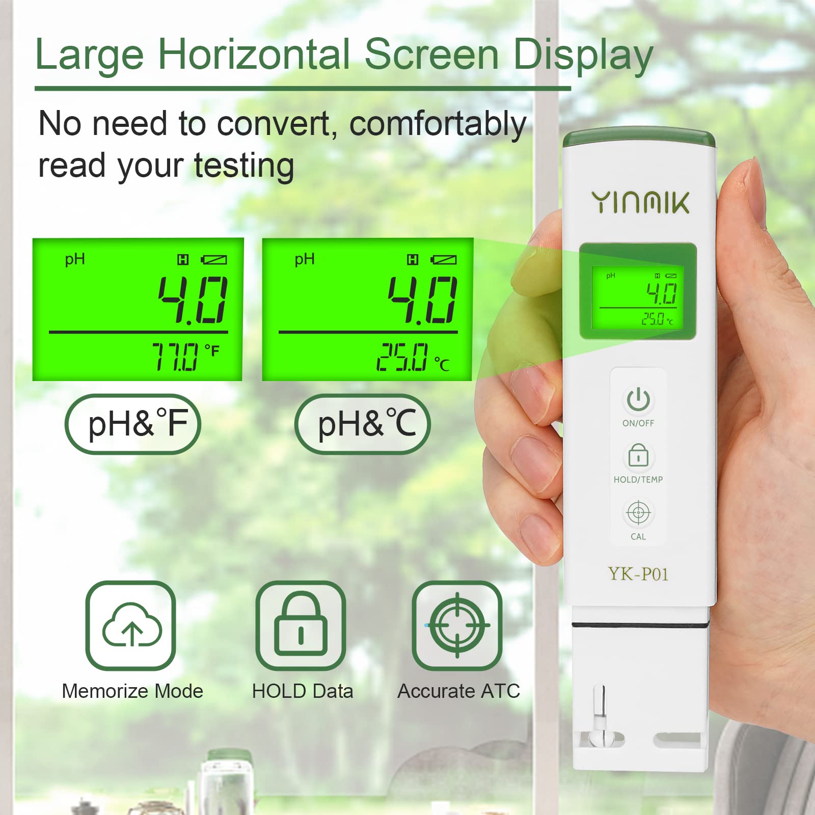 YINMIK PH Meter and Salinity EC TDS Temp Meter Combo Tester