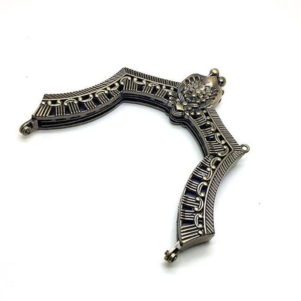 ZLXDP Brass Crystal on Surface with Screws Handmade Handbag Accessories Metal Purse Frame Handles