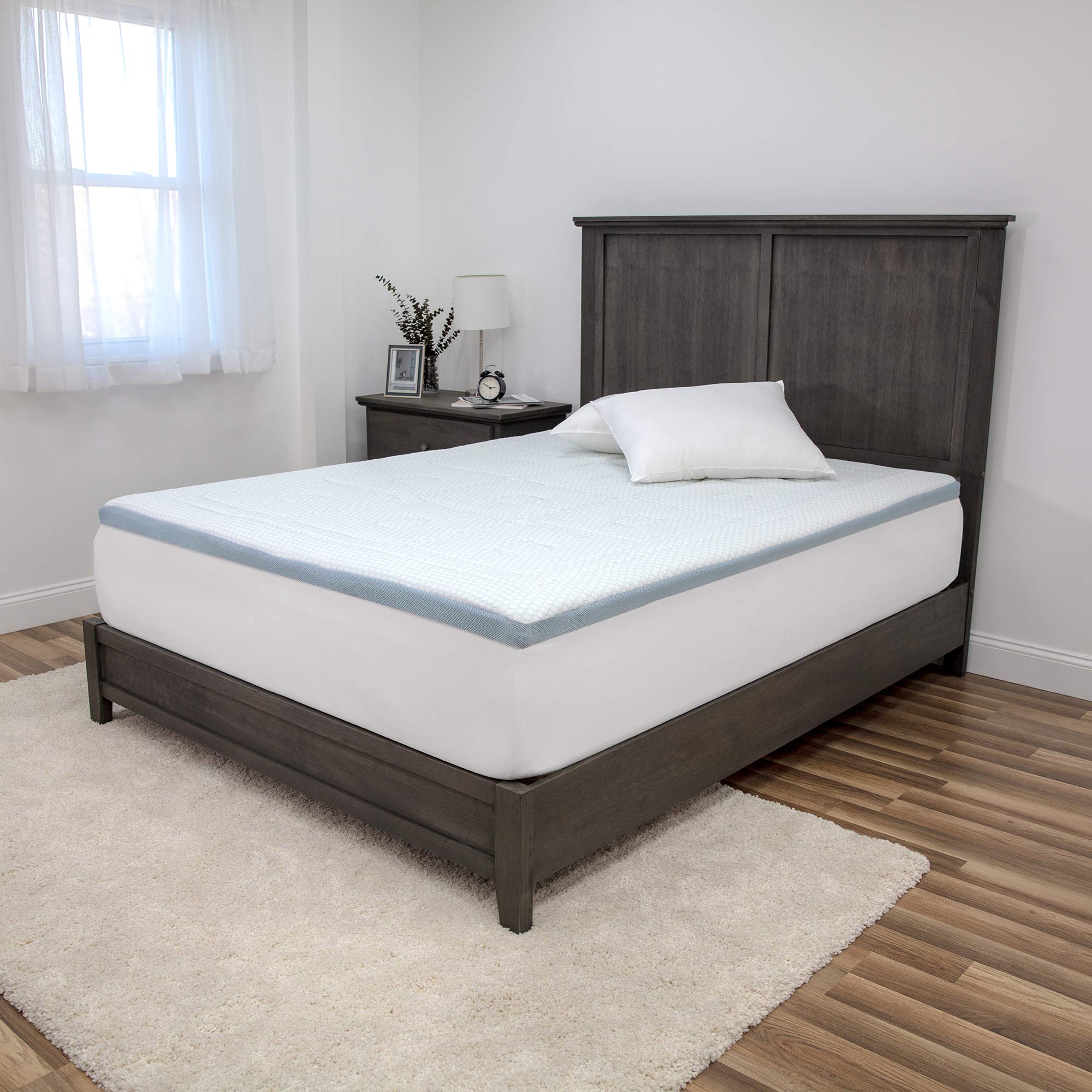 SensorPEDIC 3-Inch Gel-Infused Memory Foam Mattress Topper - Twin XL, White