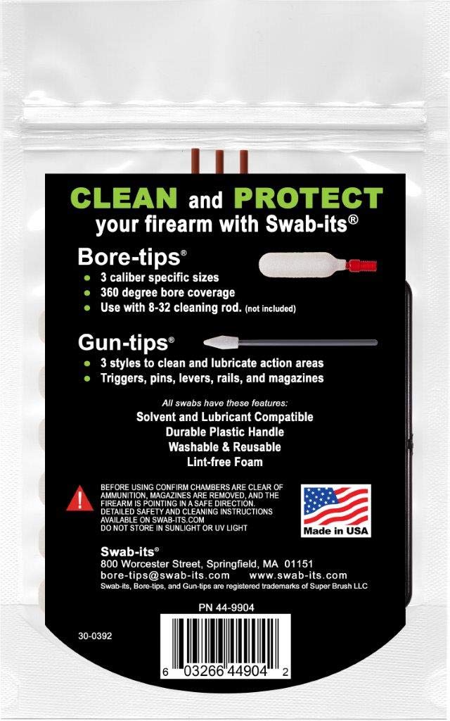 Swab-its® Made in The USA .22cal/.243cal/.30cal/.40cal Rifle Firearm Cleaning Kit: 87-9904