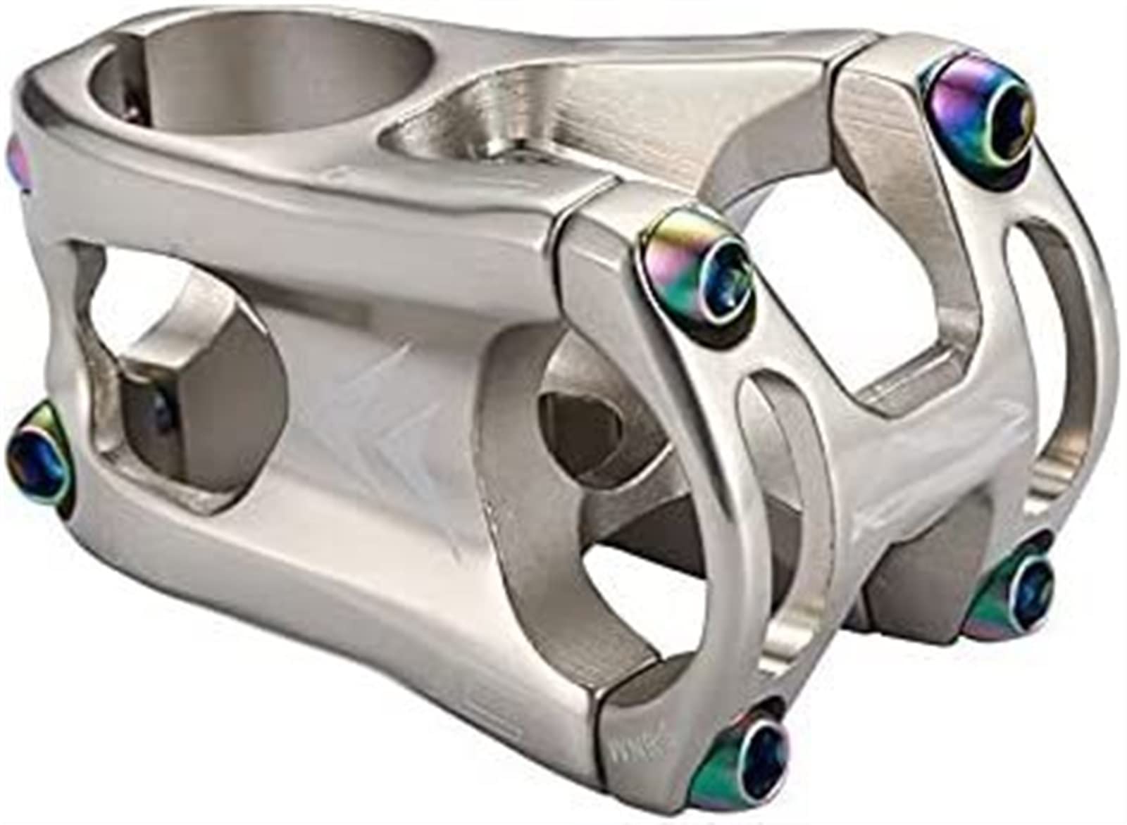 ZECHAO Mountain Bike Stem,Titanium Bolts Colors Short Handlebar Stem for 28.6mm Bike Fork Mountain Aluminium Stem Bike Stem (Color : Titanium, Size : 31.8 * 50MM)
