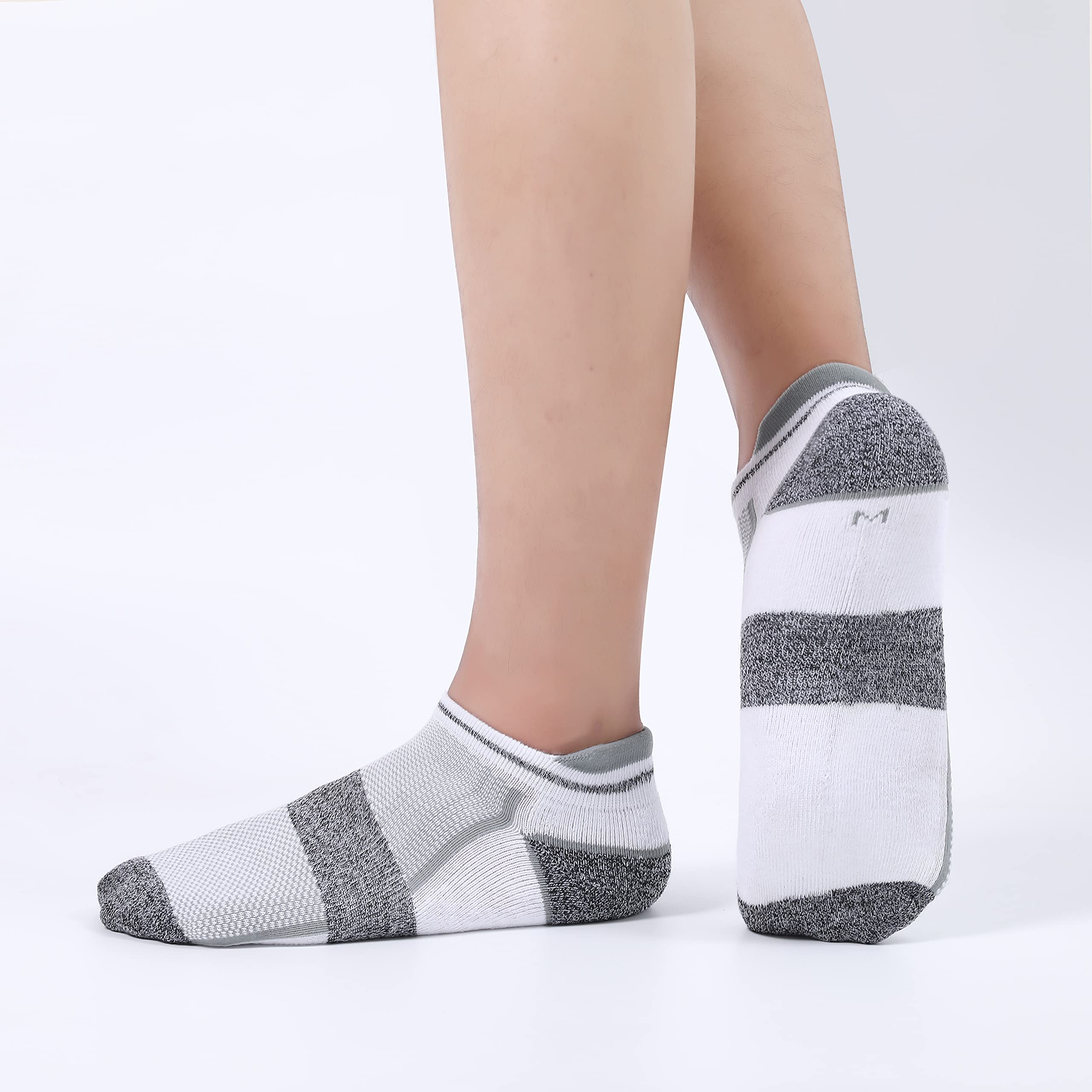 Soxrusuit Men's Athletic Running Socks 6 Pairs Thick Cushion Ankle Socks for Men Sport Low Cut Socks 10-12