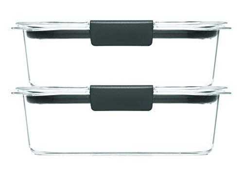 Rubbermaid Brilliance Food Storage Container, Medium, 3.2 Cup, Clear, 2-Pack (2025333)