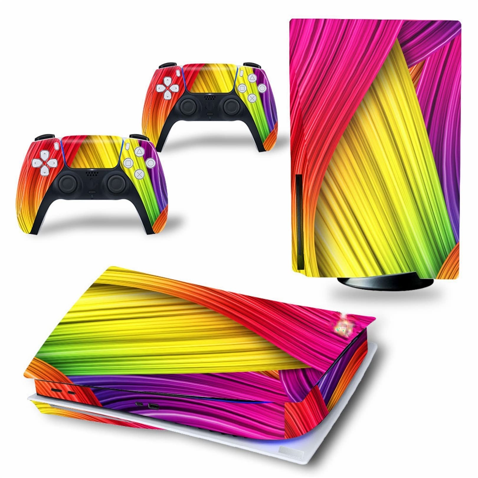 WREXIL LEEWEE for PS5 Skin Disc Edition & Digital Edition Console and Controller Vinyl Cover Skins Wraps Scratch Resistant, Compatible 63093 No Foaming (Size : Disc Version)