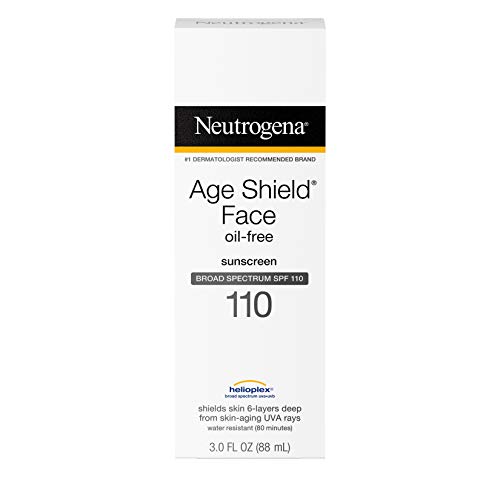 Neutrogena Age Shield Face Lotion Sunscreen with Broad Spectrum SPF 110, Oil-Free & Non-Comedogenic Moisturizing Sunscreen to Prevent Signs of Aging, 3 fl. oz