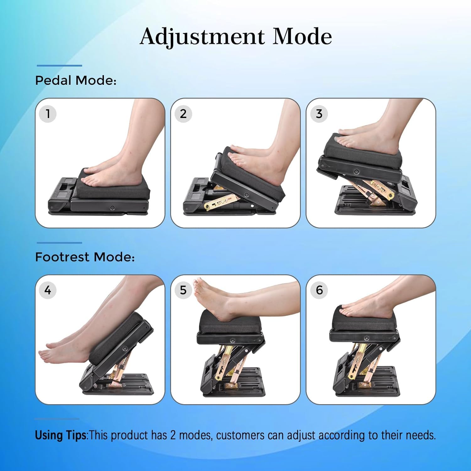 Scalebeard Foot Rest Under Desk for Office Use,Adjustable Footrest with Removable Foam Cushion-Washable Cover,Under Desk Footrest with 4-Level Height and Angle Adjustment for Home Office(Grey)