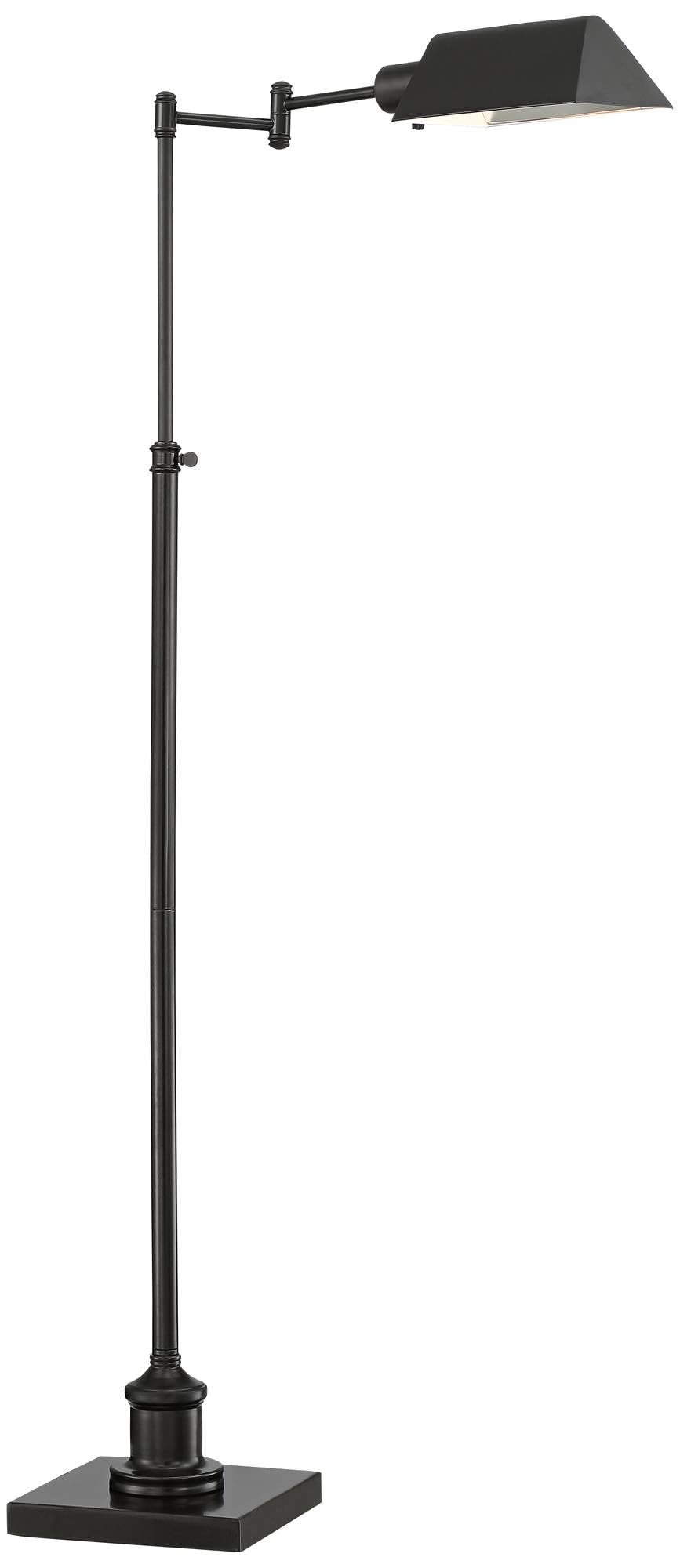 Regency Hill Jenson Traditional Adjustable Pharmacy Floor Lamp Standing Base Swing Arm 54" Tall Dark Bronze Metal Bright Downward Light for Living Room Reading House Bedroom