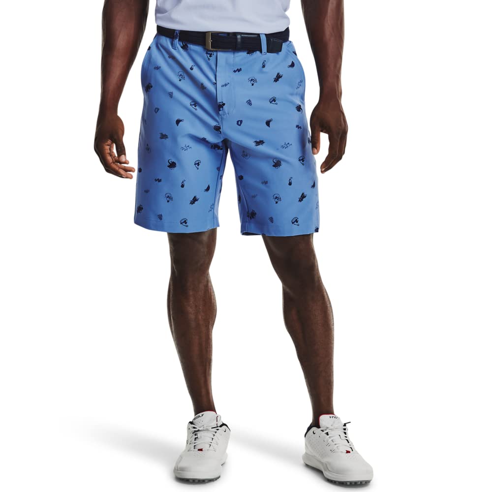 Under Armour Men's Vanish Showdown Printed Shorts, River (488)/Halo Gray, 34