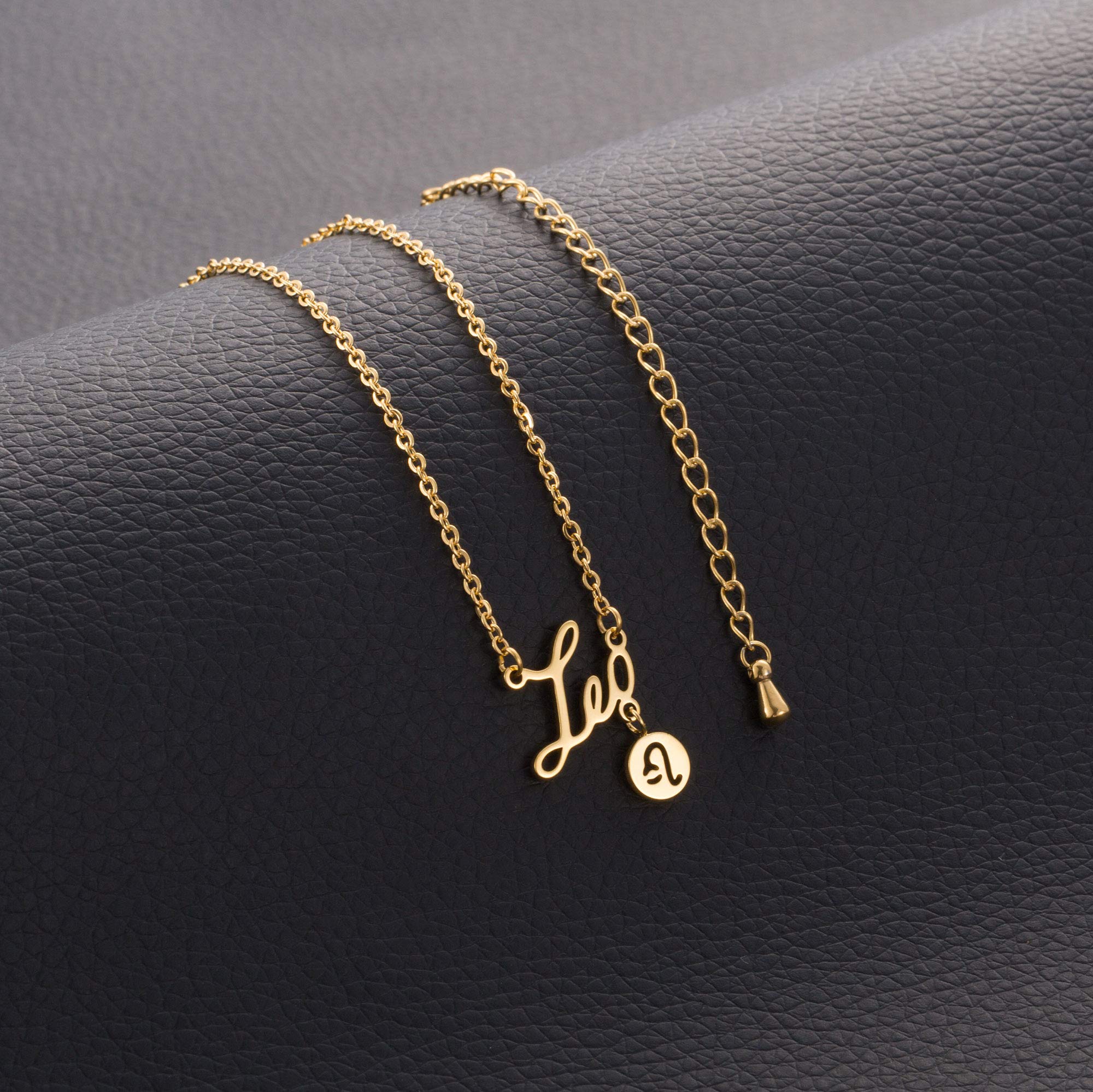 Tasunom Pisces Gift Zodiac Letter Sign Pendant Necklaces for Women, Golden