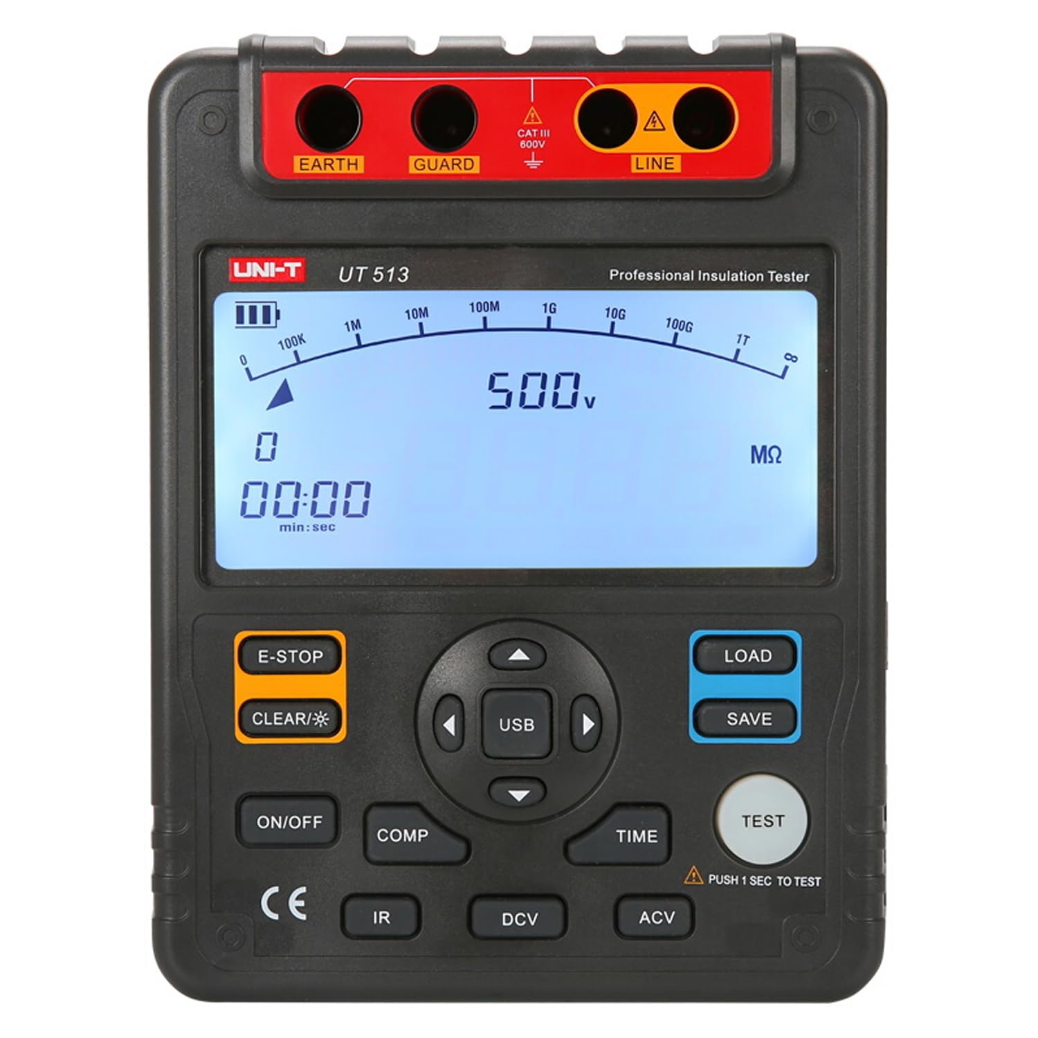 UNI-T Insulation Resistance Tester UT513 AC DC Voltmeter 5000V Automatic Range Digital megohmmeter Data Retention
