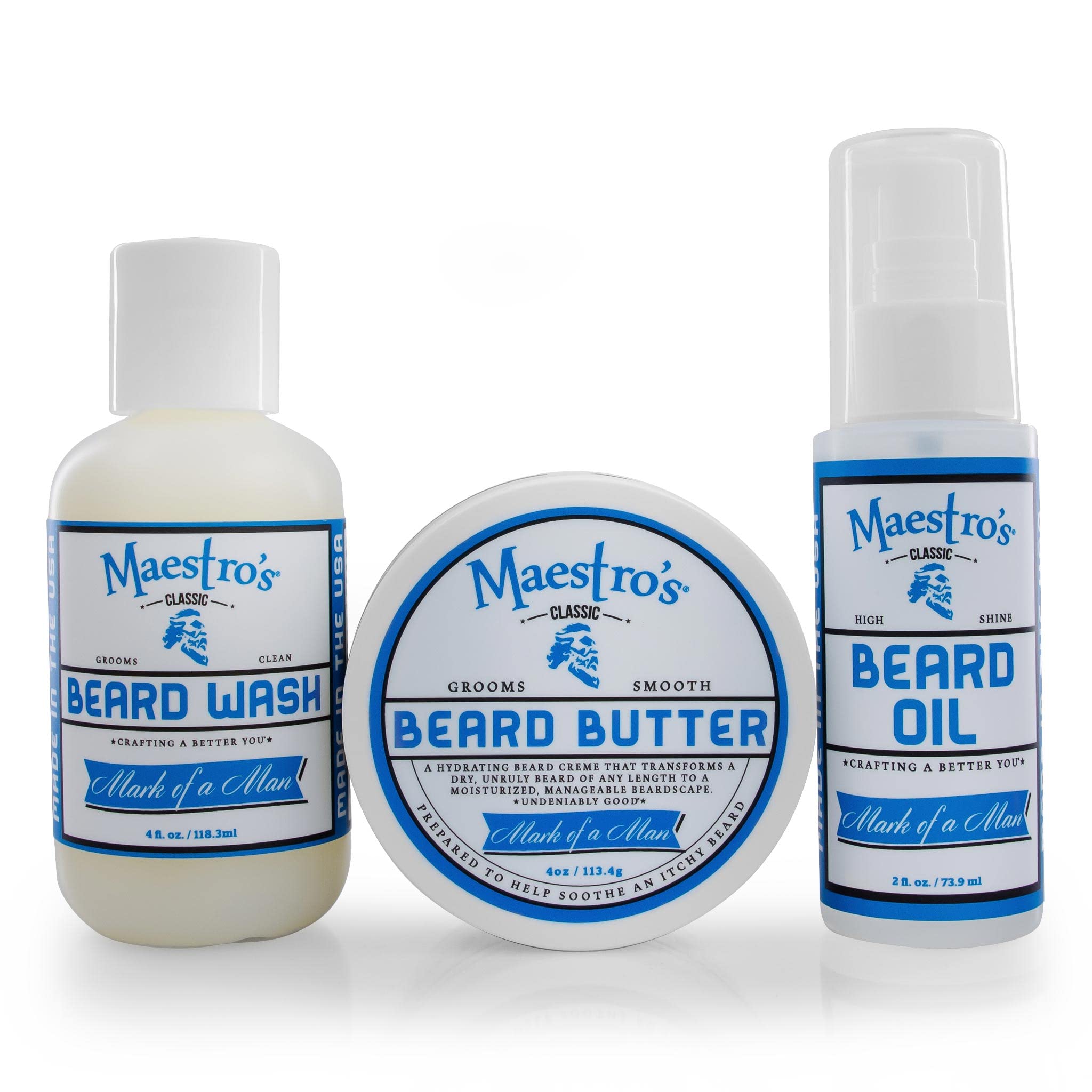 S!RPREME Maestro's Classic Blend Set with 2oz. Beard Oil (Mark of a Man)
