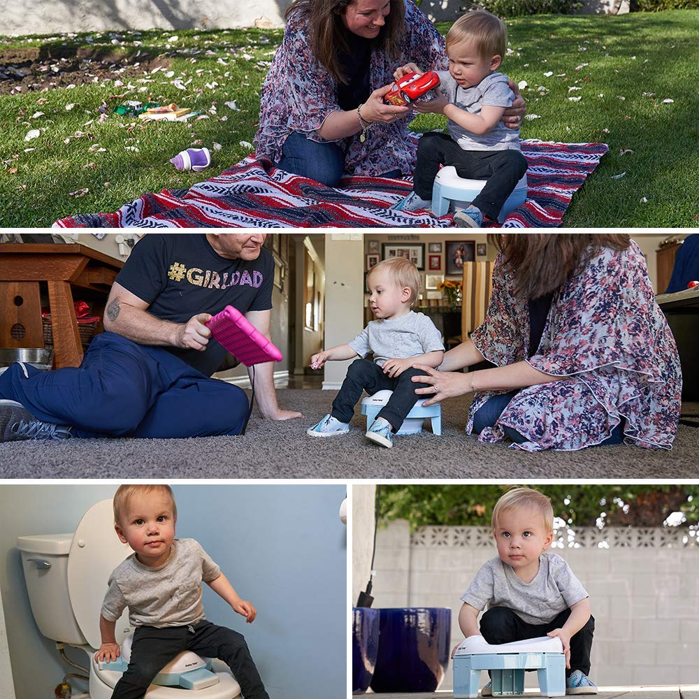 Portable Potty and Training Seat with Free Travel Bag for Toddlers (Sky Blue) by GuGu Tots