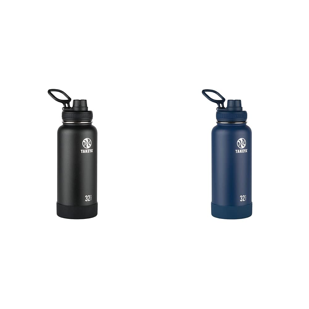 Takeya Actives Insulated Stainless Steel Water Bottles with Insulated Spout Lids, 32oz