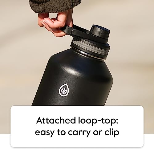 ThermoFlask 40 oz Double Wall Vacuum Insulated Stainless Steel Water Bottle with Two Lids, Plum