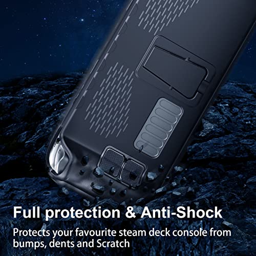 Tangaroa Steam Deck Case with Kickstand Steamdeck Case Accessories, Adjustable Protective Case for Steam Deck Protector, TPU Soft Cover - Shock-Absorption, Non-Slip, Anti-Scratch, Ergonomically