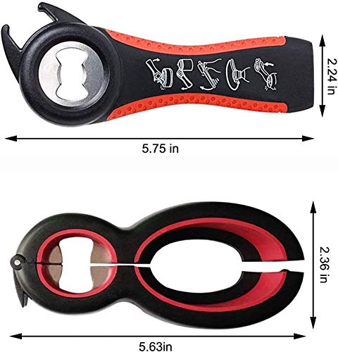 TBZZXC 6 in 1 Multi Bottle Opener and 5 in 1 Jar Opener,Can Opener for Seniors with Arthritis Hand Weakness,Opener All in One Opener Tool (B)