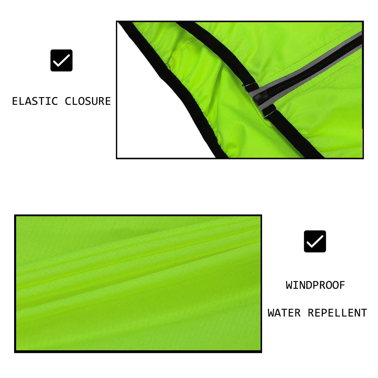 PRIESSEI Reflective Bike Safety Vest for Men Hi Vis Neon Running Cycling Motorcycle Vests (Yellow, Large)