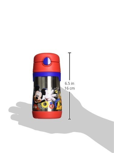 Thermos Vacuum Insulated Stainless Steel 10-Ounce Straw Bottle, Mickey Mouse Clubhouse