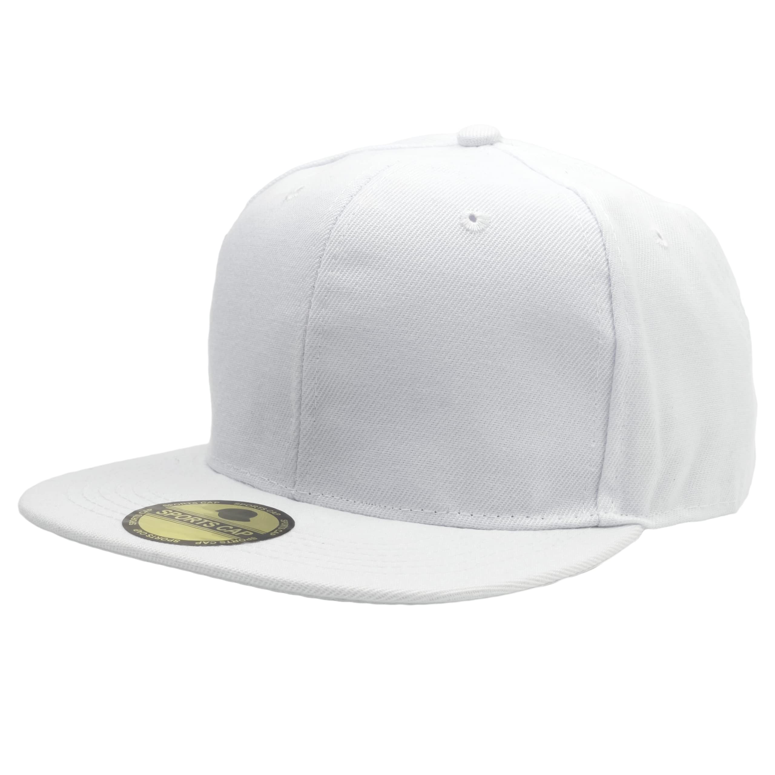 Utmost Classic Snapback Baseball Cap Hat Hip Hop Style Flat Bill Visor Blank Solid Color Camouflage Adjustable Size (White)