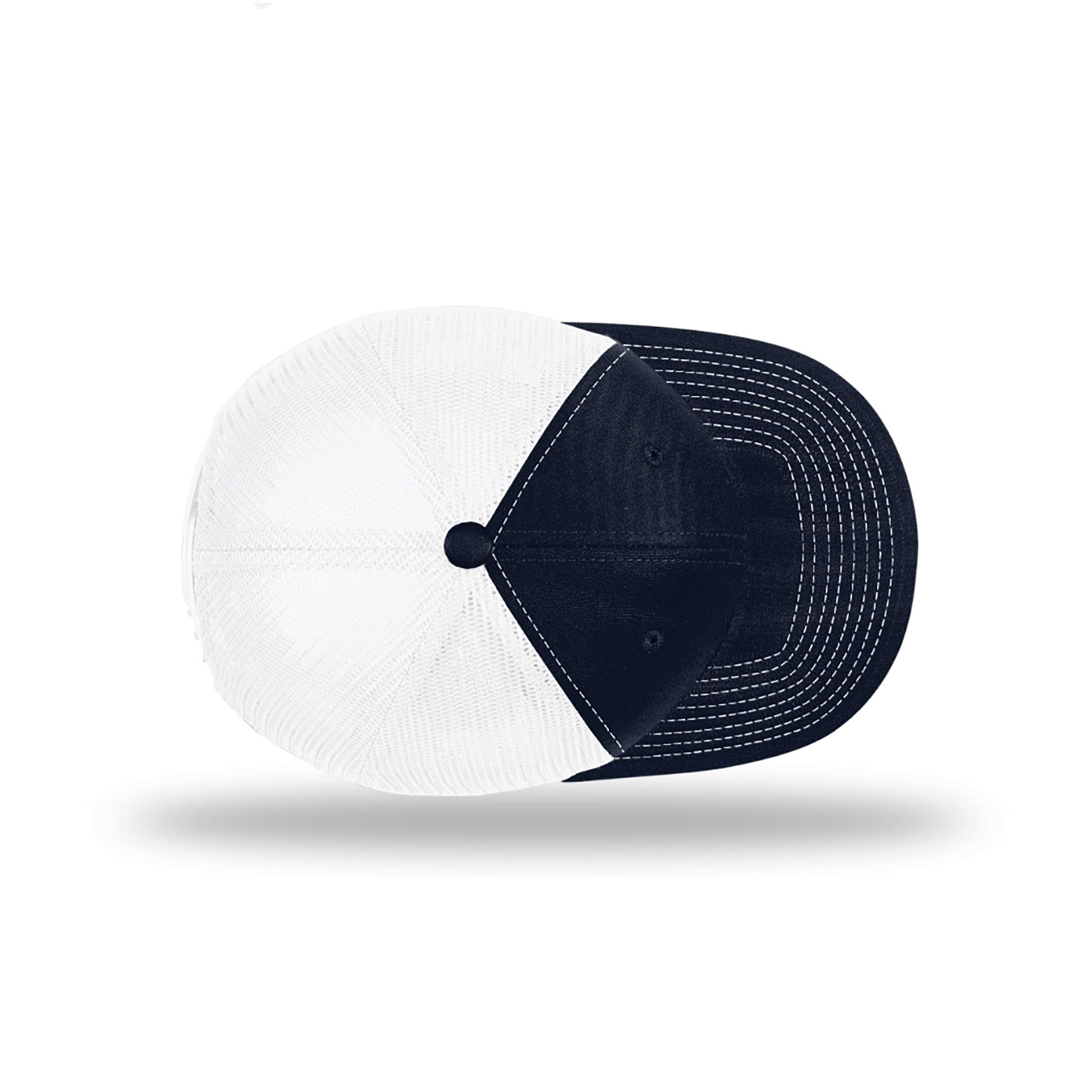 Printed Kicks 13 Stars Back Mesh Hat Betsy Ross USA Flag Casual Hats 1776 Cap (Navy Front/White Mesh)