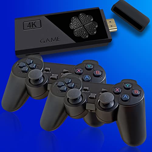WskLinft 1 Set Video Game Console Game Control Plug and Play Retro Game Console with 2 Ergonomic Controllers for Home 64GB