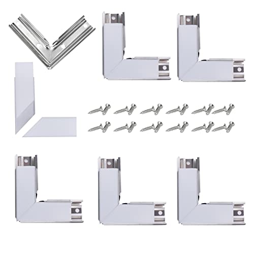 Muzata 4PACK 90 Degrees Corner Connectors, 4 Pairs LED Channel L-shape Adaptor, 10PACK Extension Connectors U1SW U-shape Aluminum LED Channel Can Be Connected Seamless LCC1 WW C2, LA1 LC1