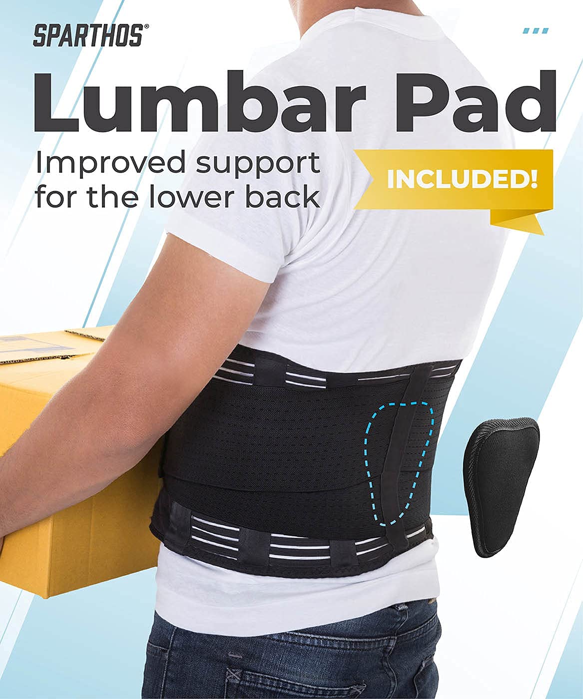 Sparthos Back Support Belt [Size Small] x Ice Packs for Injuries [Size Med]