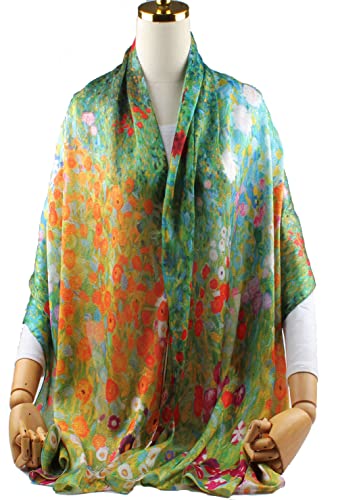 Umjetnost Women's Silk Feeling Scarf Long Satin Fashion Scarves Lightweight Shawls Wraps (SL24)