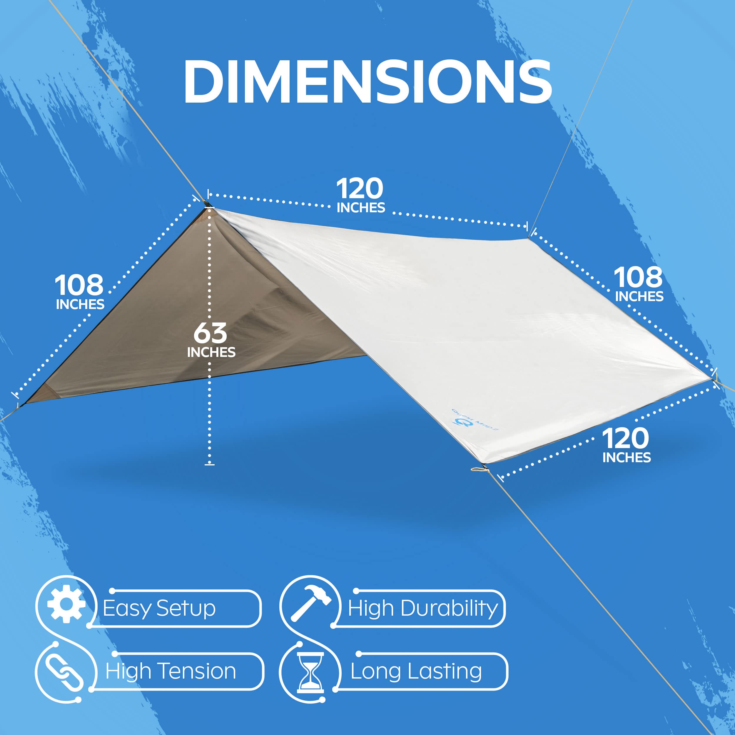 Quest MapZ Tent-Tarps Camping Tent Tarps Ivory10ft x 9ft