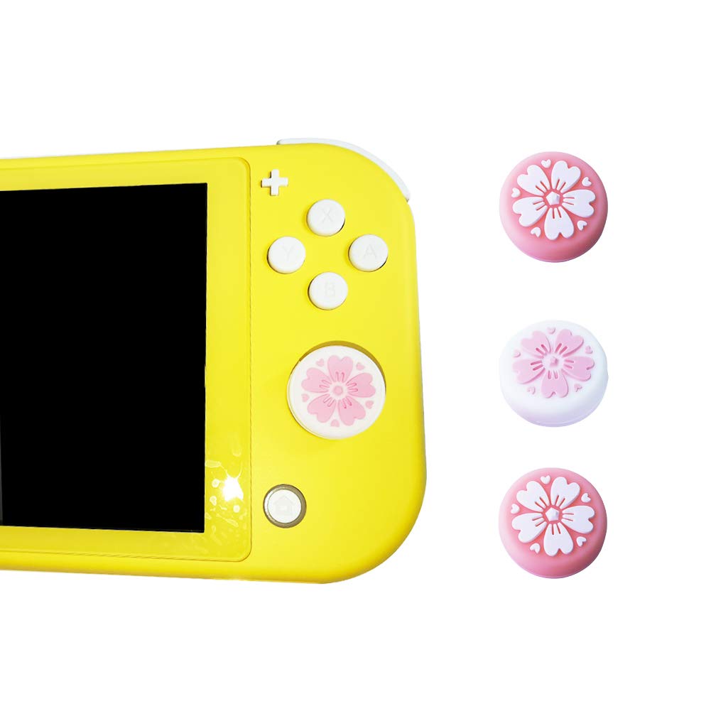Silicone Thumb Grip Caps Sakura, Joystick Cap Compatible with Nintendo Switch & Lite, Soft Thumb Stick Grips for Joy-Con Controller