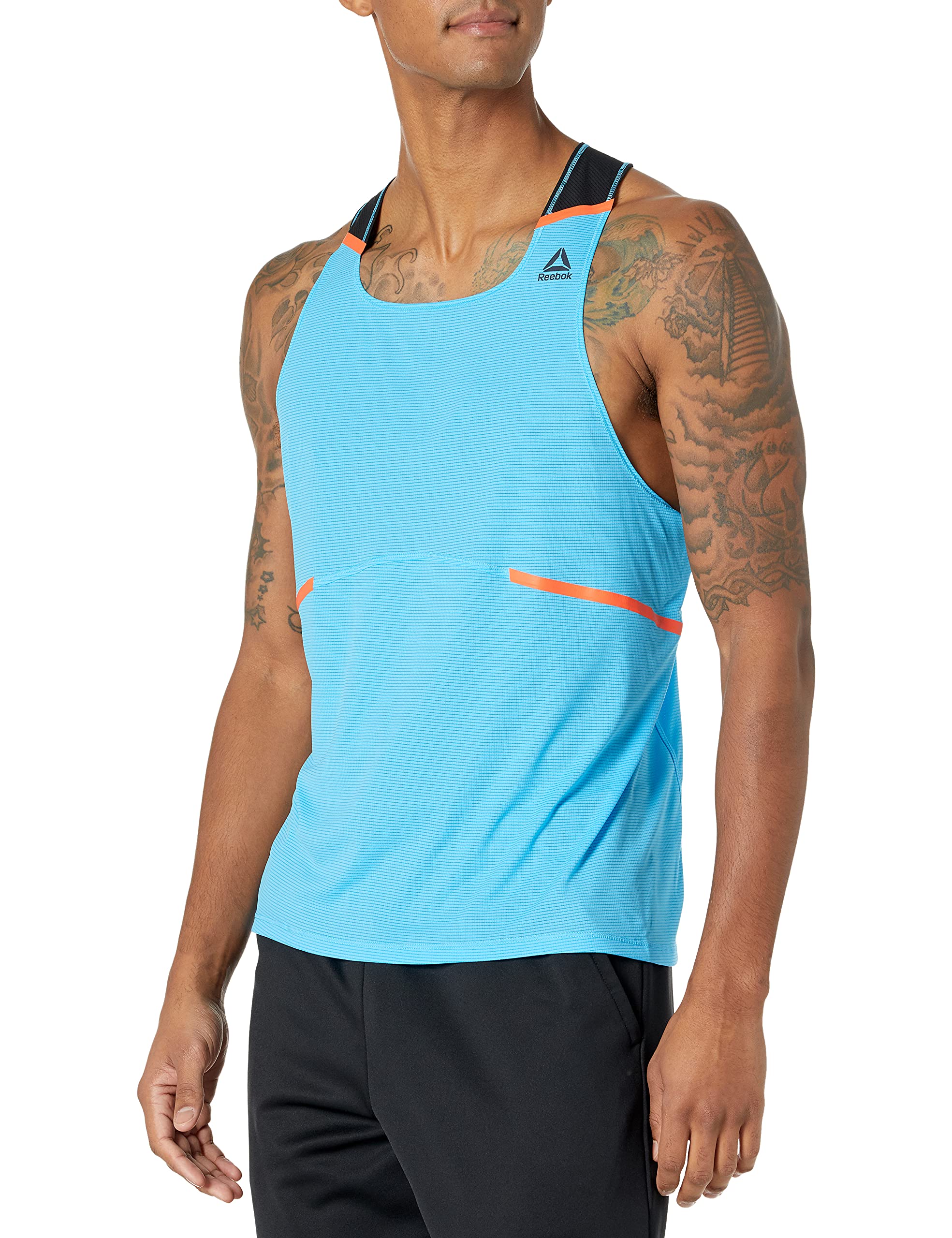 Reebok Boston Running Singlet, Bright Cyan, Medium