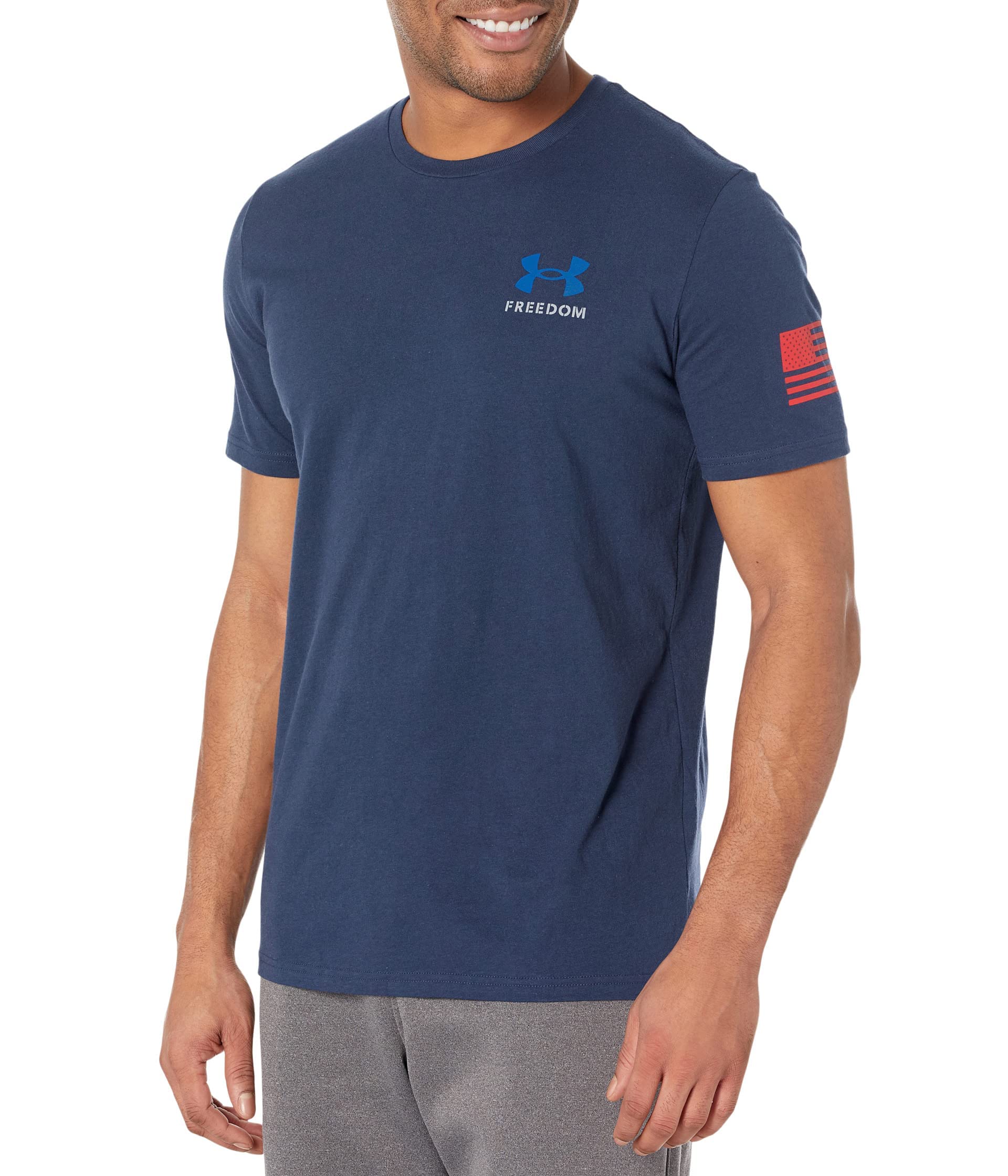 Under Armour Men's New Freedom Banner T-Shirt, (408) Academy/Royal/Red, X-Large