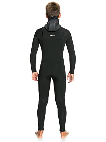 Quiksilver Boys 4/3 Sessions Chest Zip Hooded Wetsuit - Black | 8