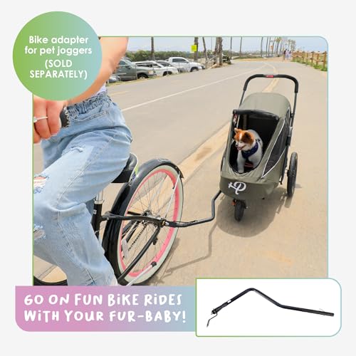 Petique Breeze Jogger, Dog Cart for Medium Size Pets, Ventilated Pet Stroller for Cats & Dogs, Black