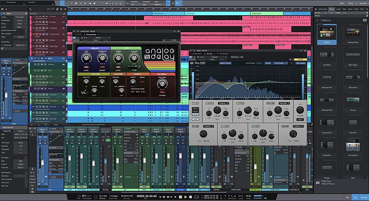 Presonus AudioBox 96 Audio Interface (May Vary Blue or Black) Complete Studio Bundle with Studio One Artist Software Pack w/Eris 3.5 Pair Studio Monitors, Condenser Microphone, 1/4β Instrument Cables