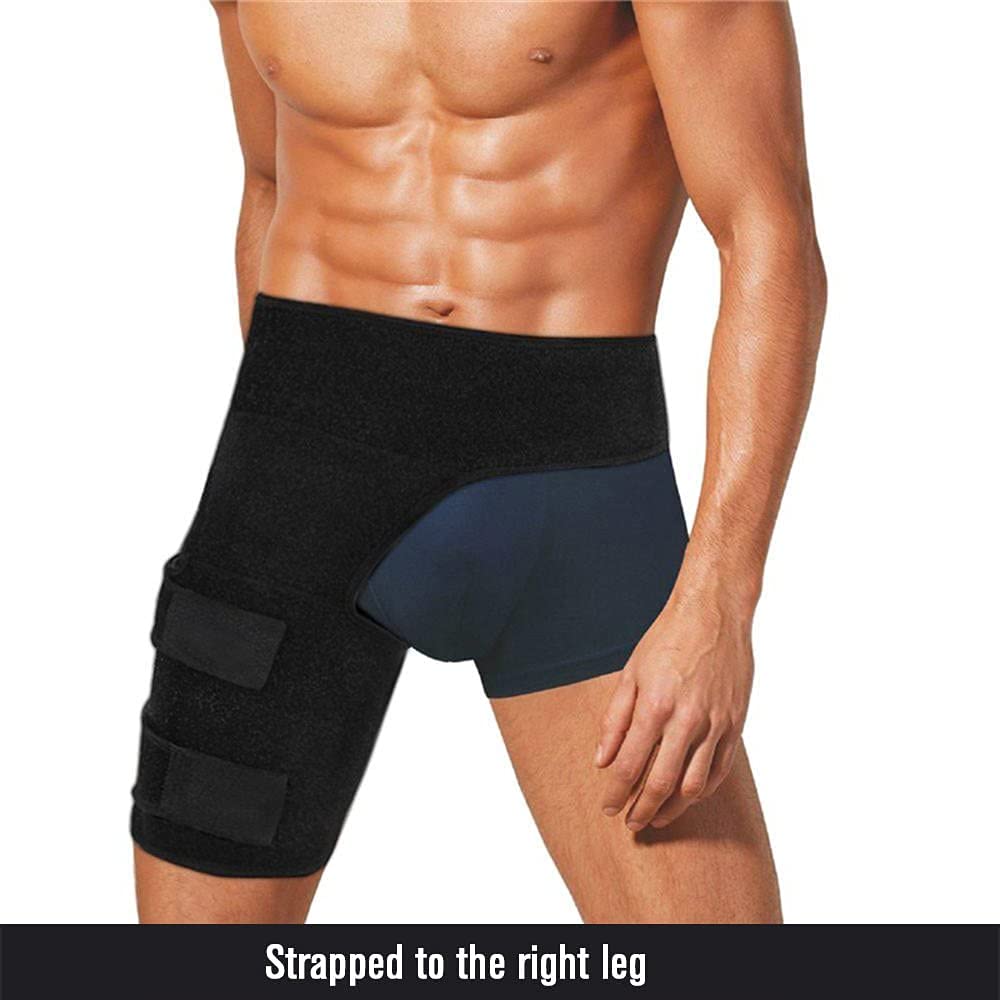 Tzrofpl Thigh Support Compression Adjustable Support for Hip, Groin, Hamstring Brace, Thigh, and Sciatic Nerve Pain Slip-Resistant Design for Maximum Relief and Recovery