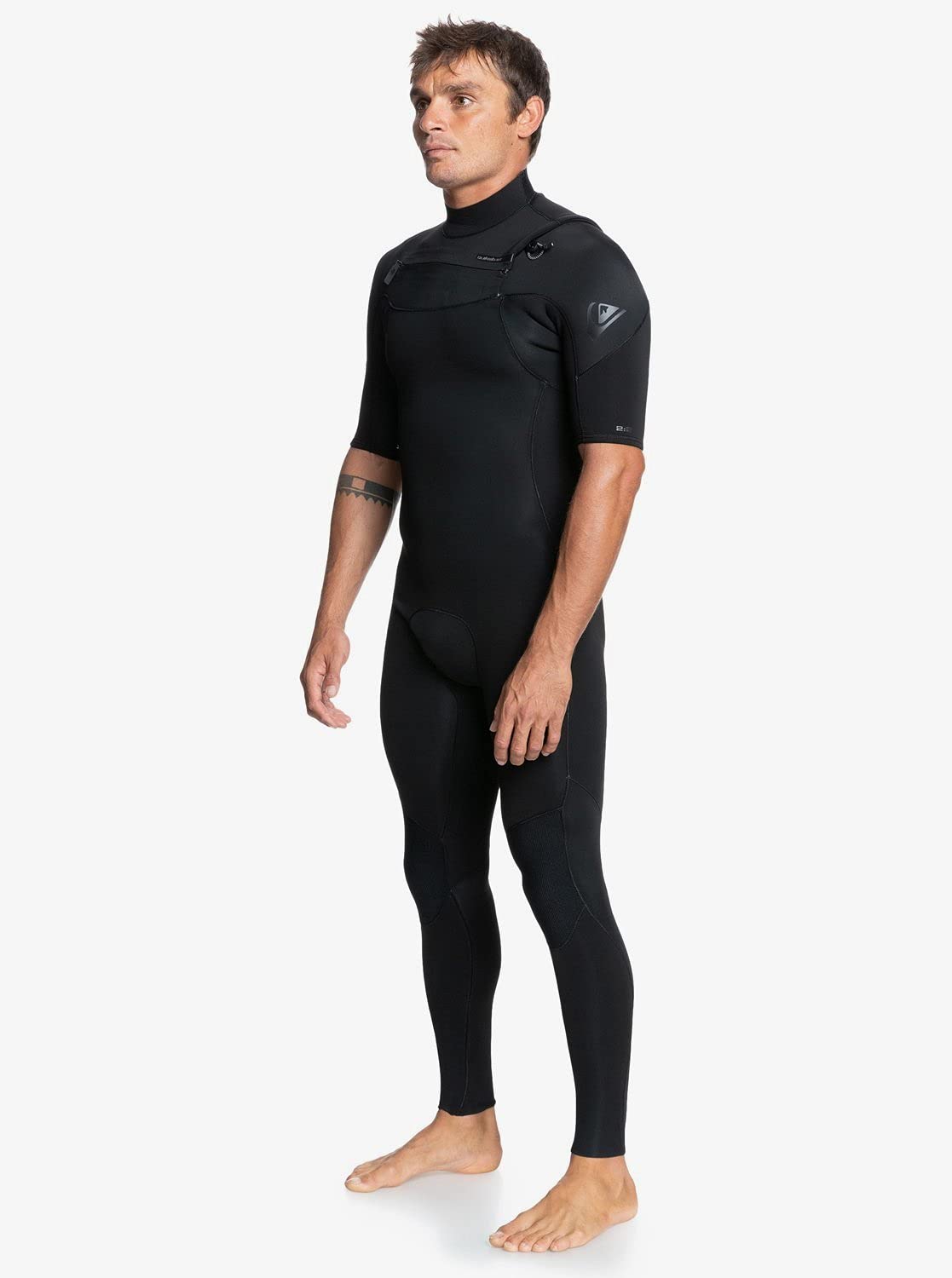 Quiksilver Mens 2/2 Sessions Short Sleeve Chest Zip Springsuit - Black | Large