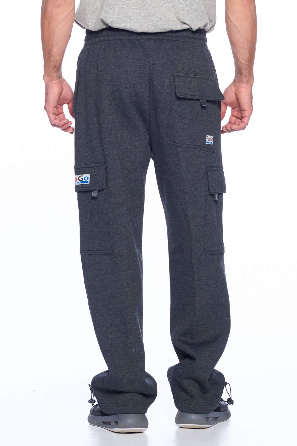 ProGo Men's Heavyweight Fleece Cargo Pants (X-Large, Charcoal)