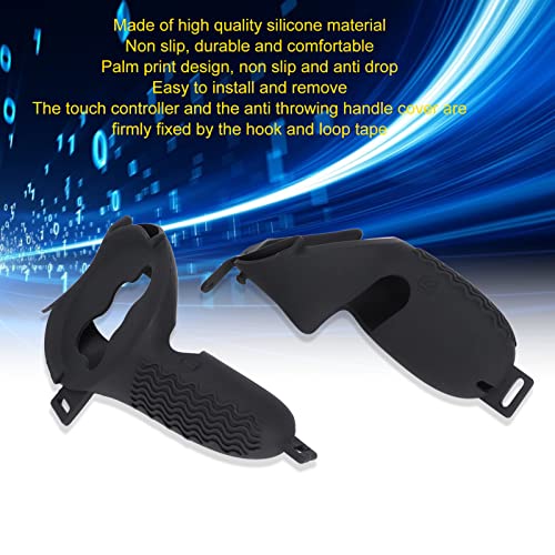 Touch Controller Grip Cover, Palmprint Design Precise Hole Position Wrist Knuckle Strap Controllers VR Controller Handle Silicone Case Adjustable for Home