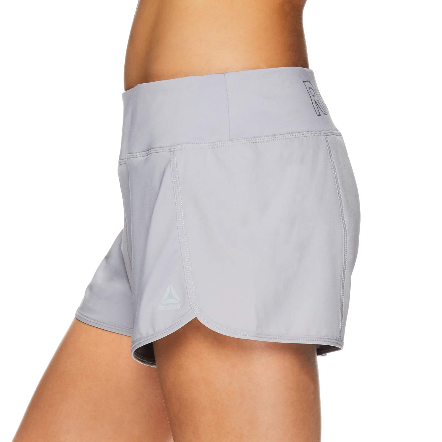 Reebok Women's Athletic Workout Shorts - Gym Training & Running Short - 3 Inch Inseam - All Day Silver Sconce, Large