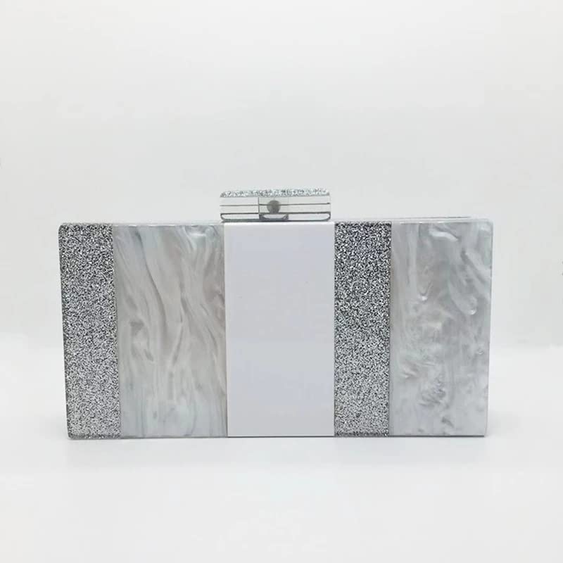 ZHUHW Acrylic Evening Bags Women's Wallet Striped Sequin Clutch Purse Chain Crossbody Bag
