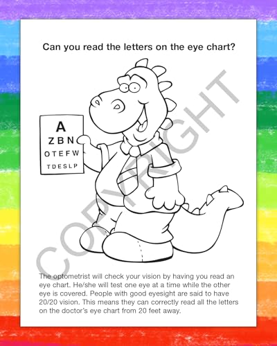 ZoCo - Learn About Eye Care - Coloring Books (50 Bulk Pack, Without Crayons) - Optometrist, Eye Doctor Gifts - Games, Puzzles, Activities for Kids