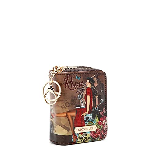 Nicole Lee PRT6319 MEMORY OF ROME DOUBLE ZIP ACCORDION CARD HOLDER