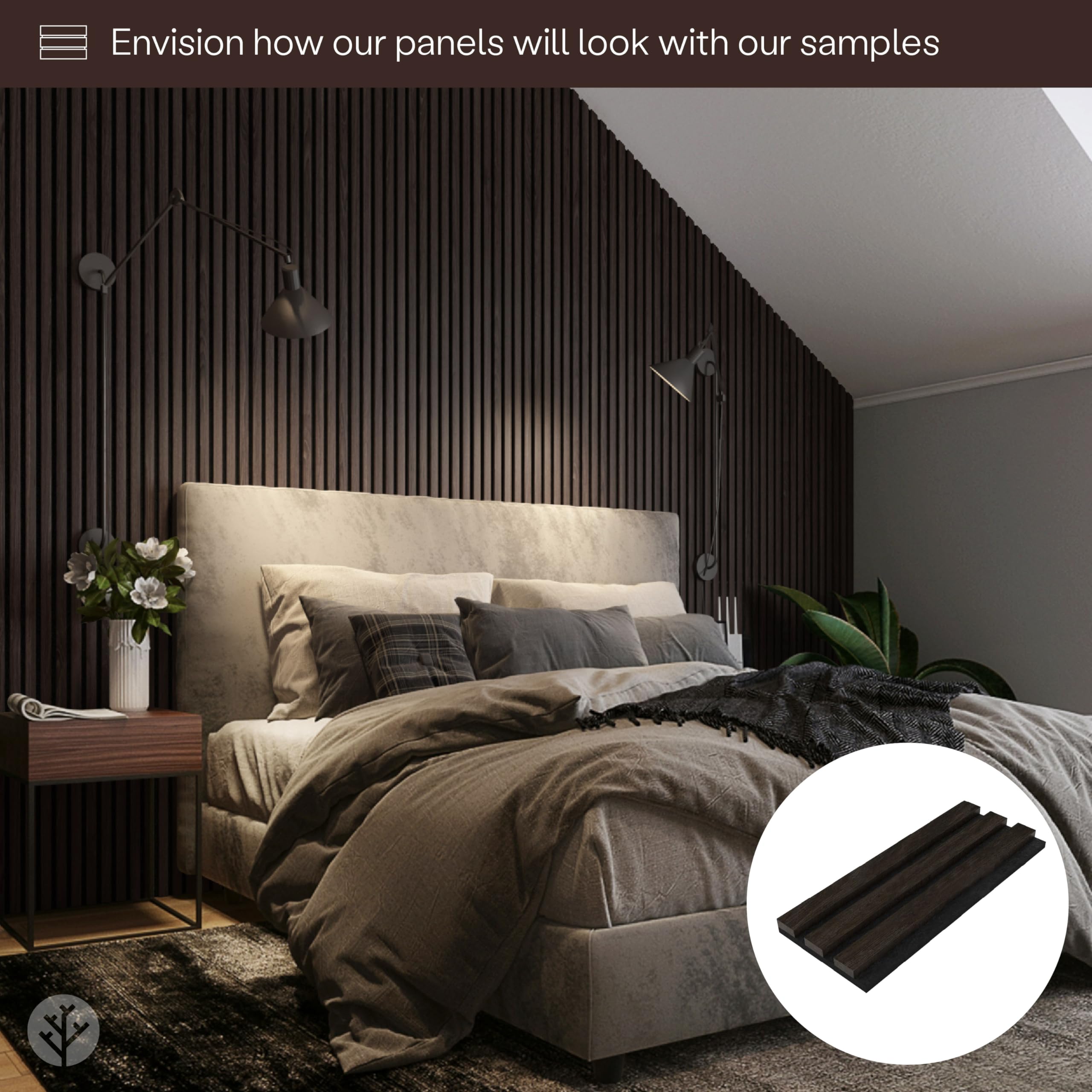 WVH Slatpanel Acoustic Wood Wall Panels - Soundproof Slatted Wood Panels for Wall and Ceiling (β6 x 4" x 0.78") - 3D Textured Panel for Interior Wall Decor for Homes, Offices, Studios