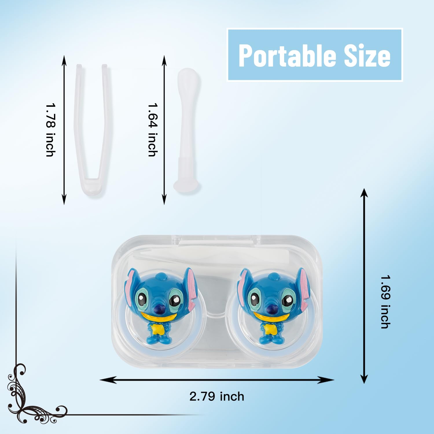U-CHYTY Cartoon Stitch Hard Shell Eyeglasses Cases Kitty Protective Case with Glasses Cloth Storage Box Holder forTeen