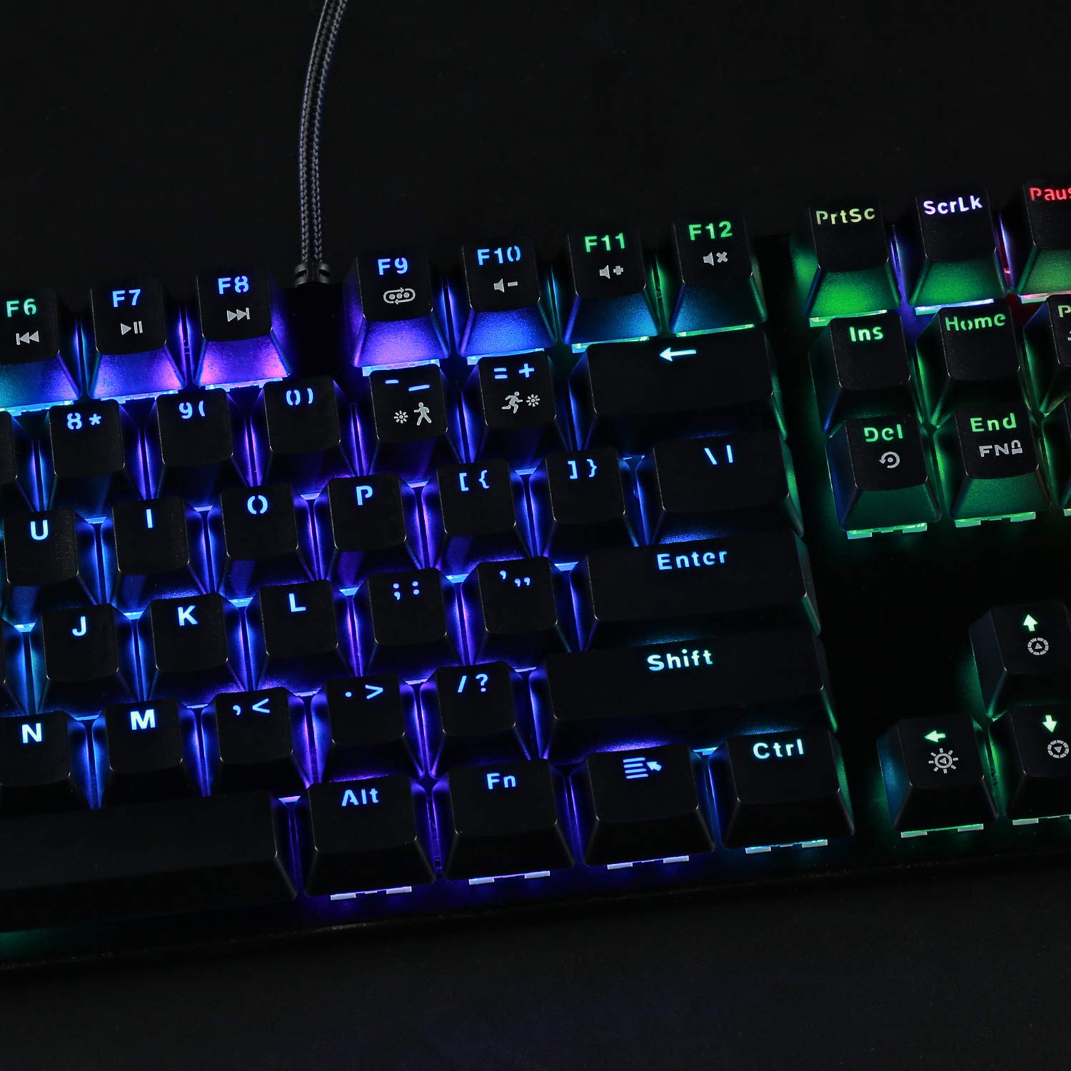 Teamwolf Mechanical Gaming Keyboard RGB 104 Full Keys Blue Switches Professional Anti-Ghost Programmable for PC Gamer and Laptop