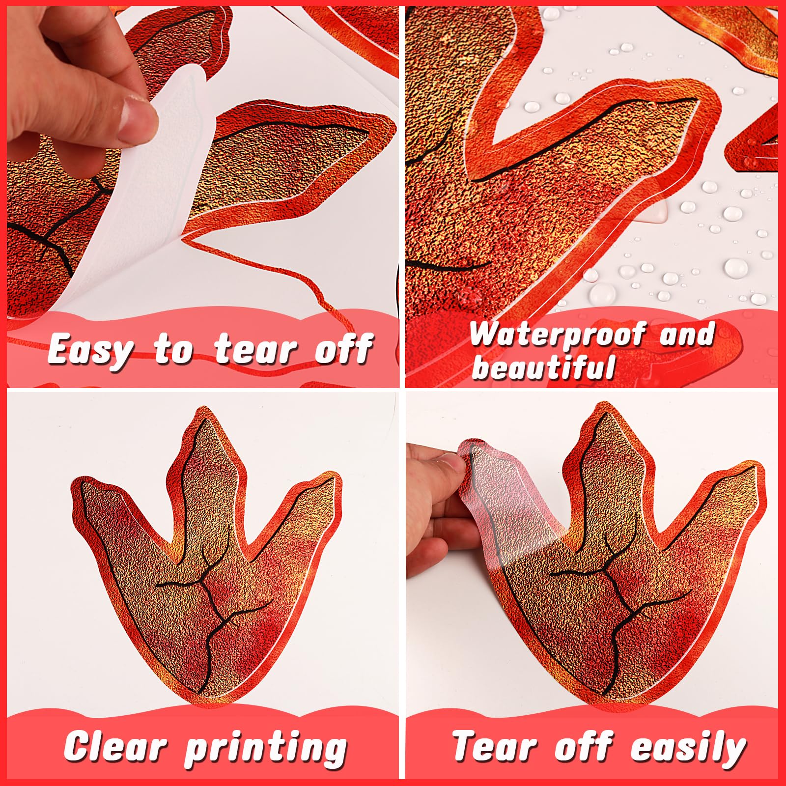 QUXOZHLU 80 Pieces Dinosaur Decor Footprints Dinosaur Party Decorations Dinosaur Wall Decals Peel and Stick Dinosaur Wall Stickers Floor Decals Dinosaur Room Decor for Boys,Baby,Bedroom,Nursery