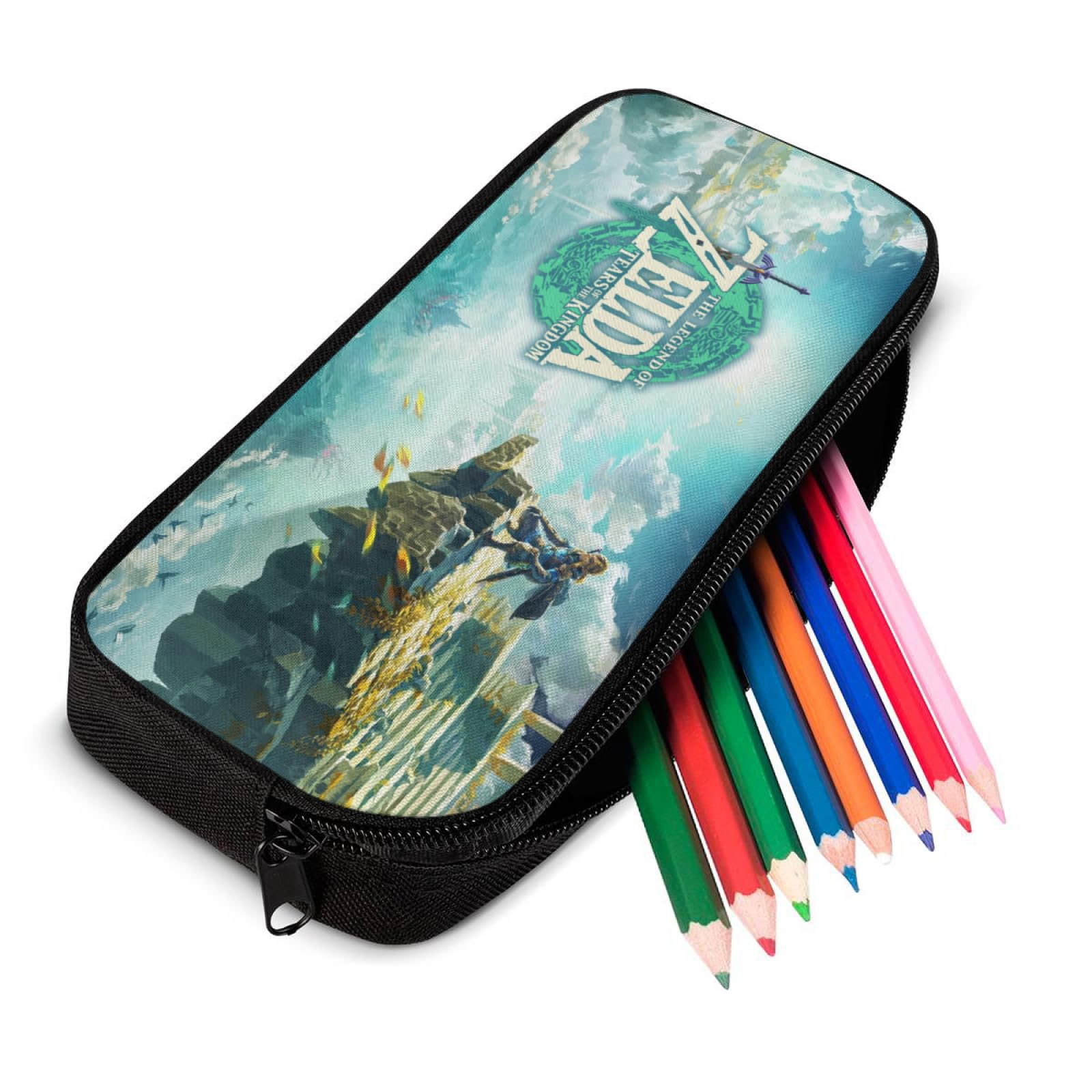 RDXLAYIV Zelda Tears of The Kingdom Backpack 17inch Backpack 3pc Backpacks Set School Bag Game Fans Gift with Lunch Bag Pen Case for Boys Girls Studen
